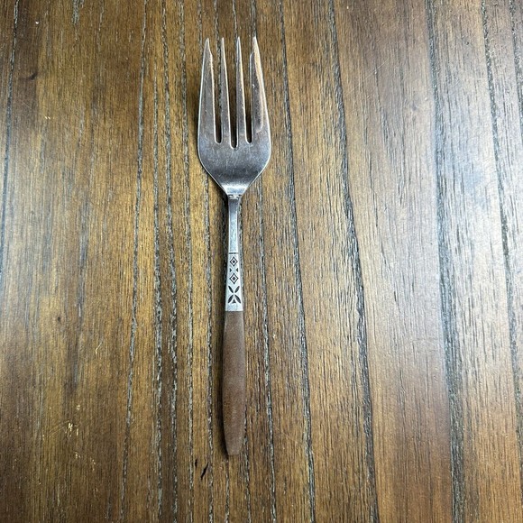 EKCO | Dining | Vintage Ekco Eterna Eks5 Meat Serving Fork Brown Faux Wood Mcm Read | Poshmark
